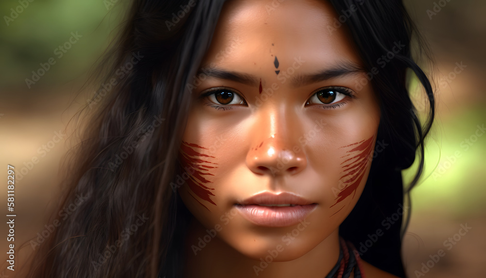 Hermosa Mujer del amazonas, Poder y Belleza de la Cultura Indigena del ...
