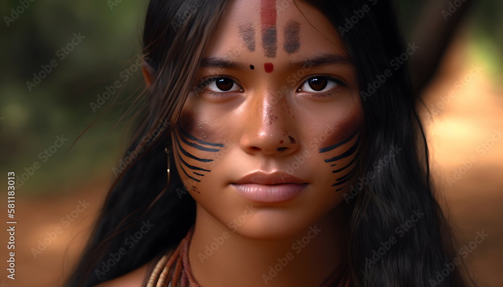 Hermosa Mujer del amazonas, Poder y Belleza de la Cultura Indigena del ...