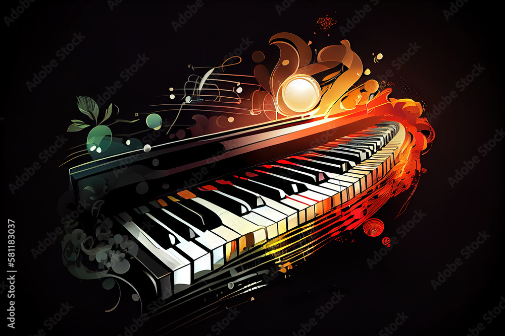 piano - musique - clavier - symbole - graphique - affiche - clavier de ...