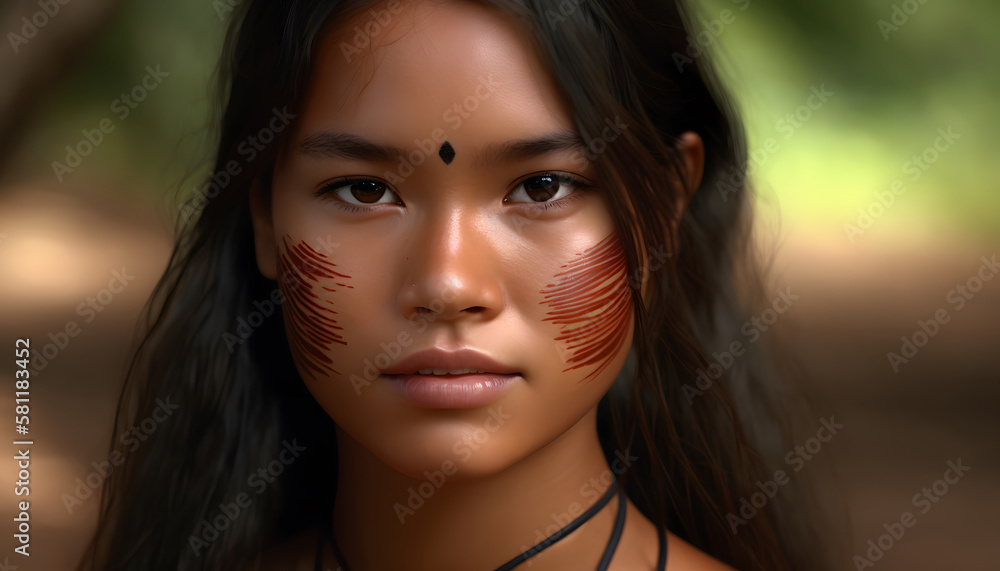 Hermosa Mujer del amazonas, Poder y Belleza de la Cultura Indigena del ...