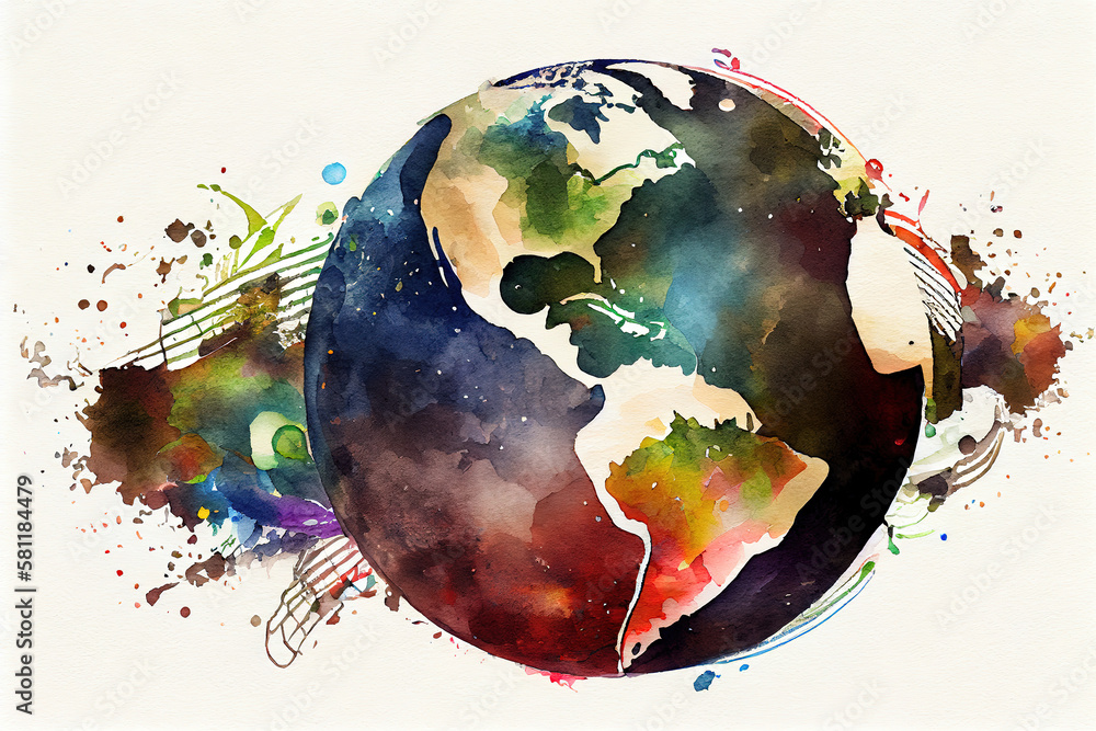 World music day. Generative Ai Stock Illustration | Adobe Stock