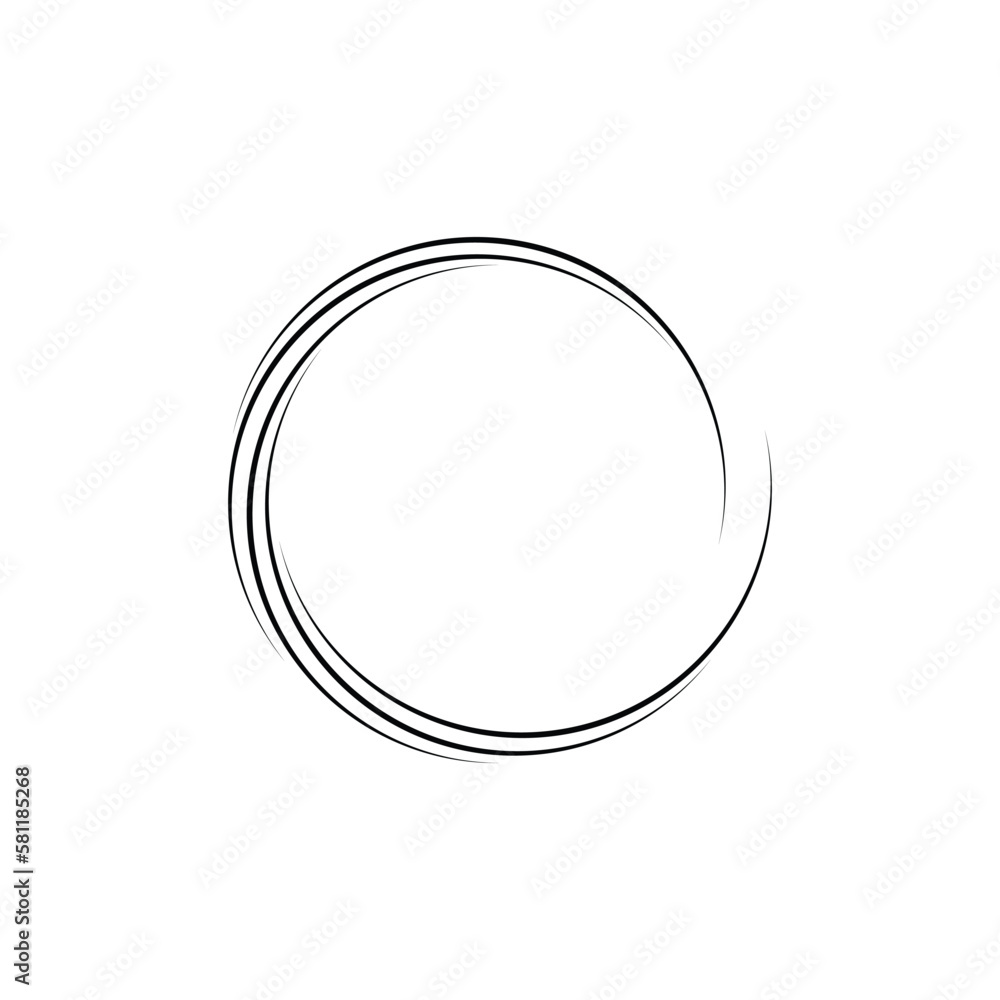 Creative vector illustration of hand drawning circle line sketch set ...