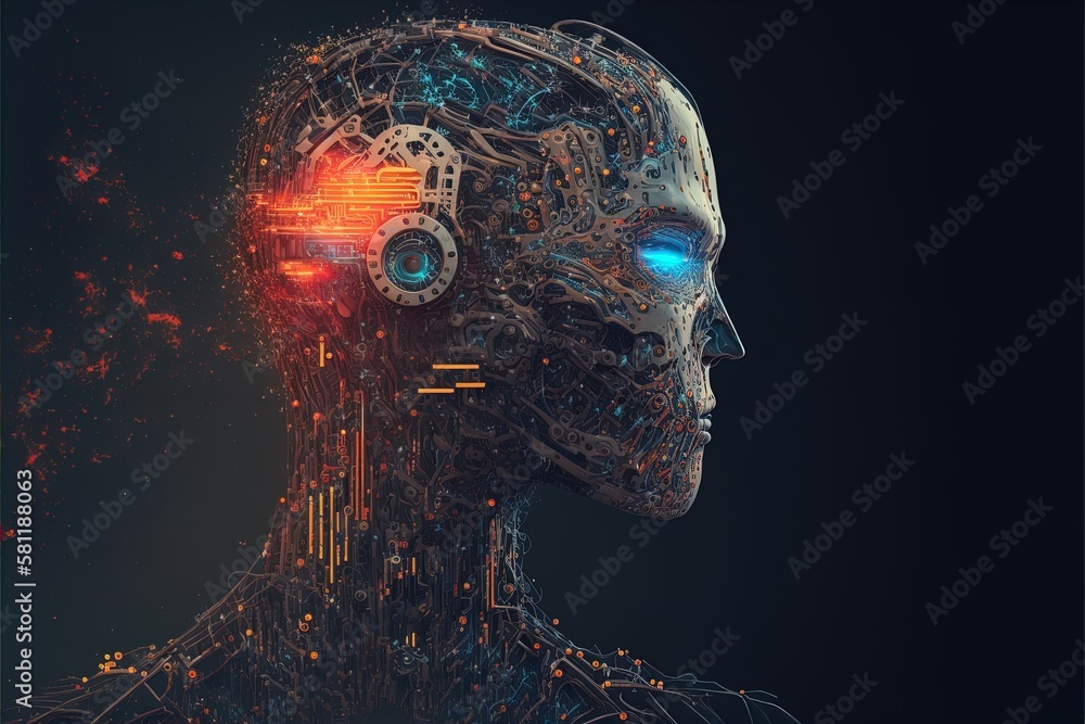 Machine learning concept in 8K created with generative ai technology ...