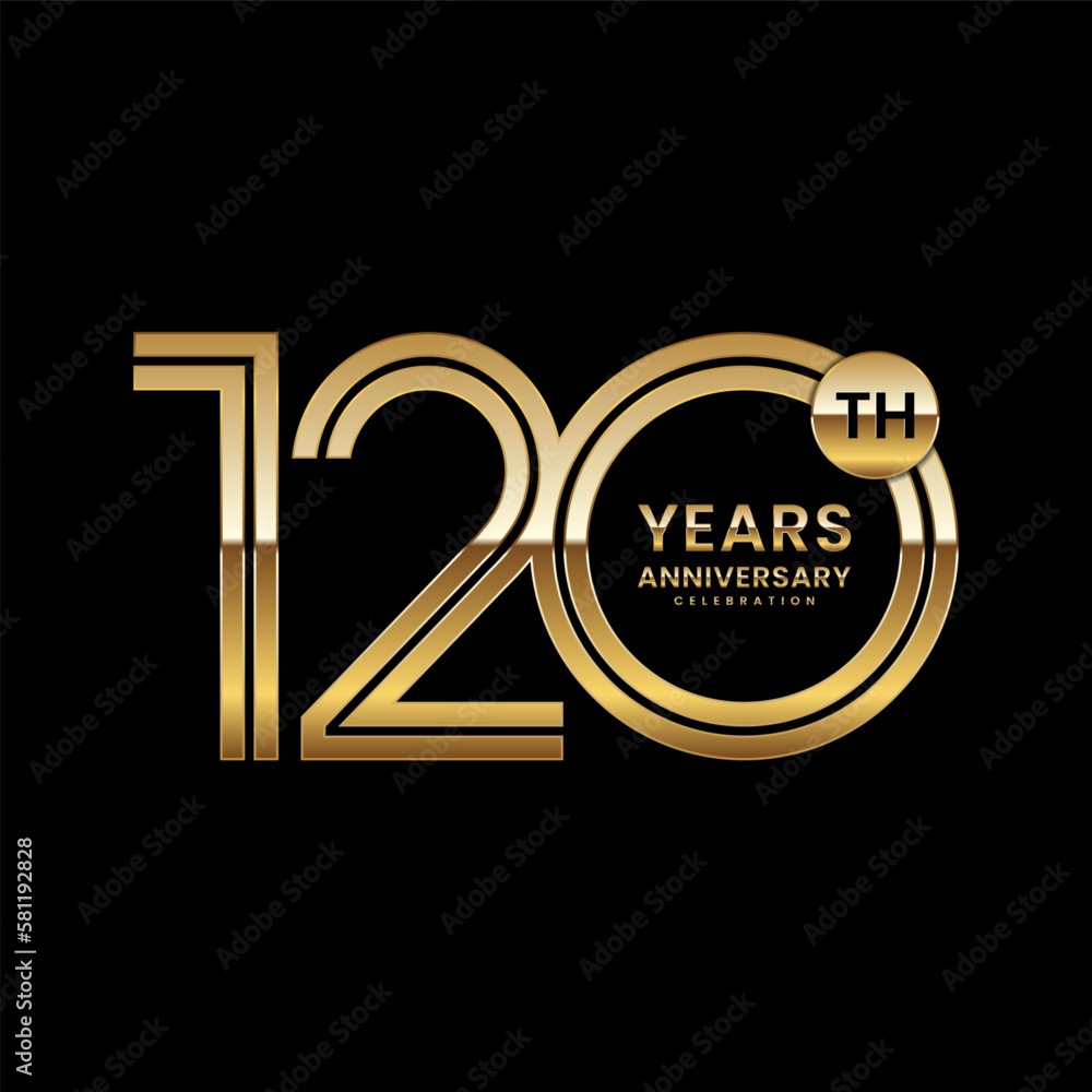 120 year anniversary. Anniversary logo design with double line. Design ...