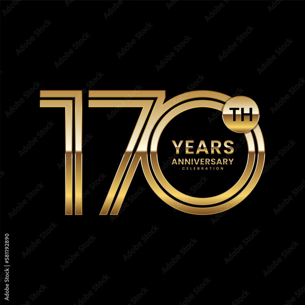 170 year anniversary. Anniversary logo design with double line. Design ...