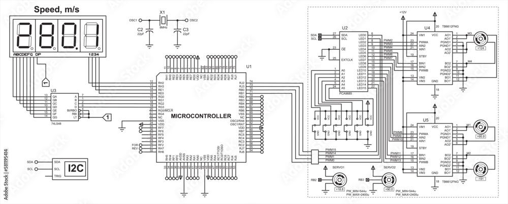 Schematic diagram of electronic device with motor operating under the ...
