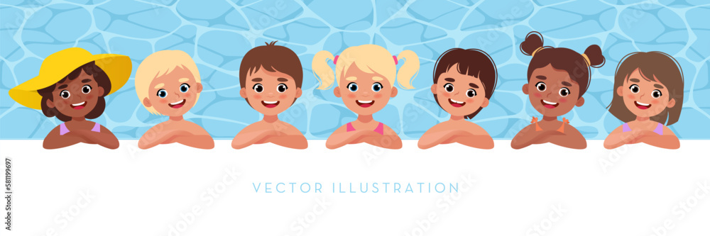 Cartoon collection of different human races, little boys' and girls ...