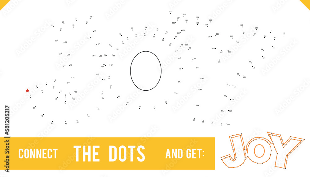 Lettering Word Joy by dot to dot for children and adults Stock Vector ...
