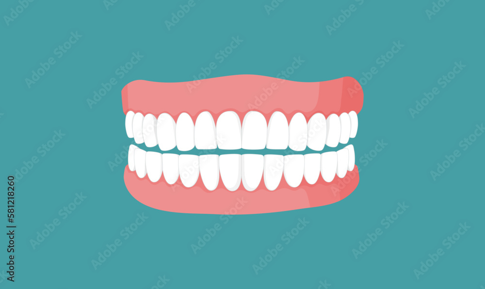 Denture icon. Icon gums with teeth or dentures. Dental prosthesis ...