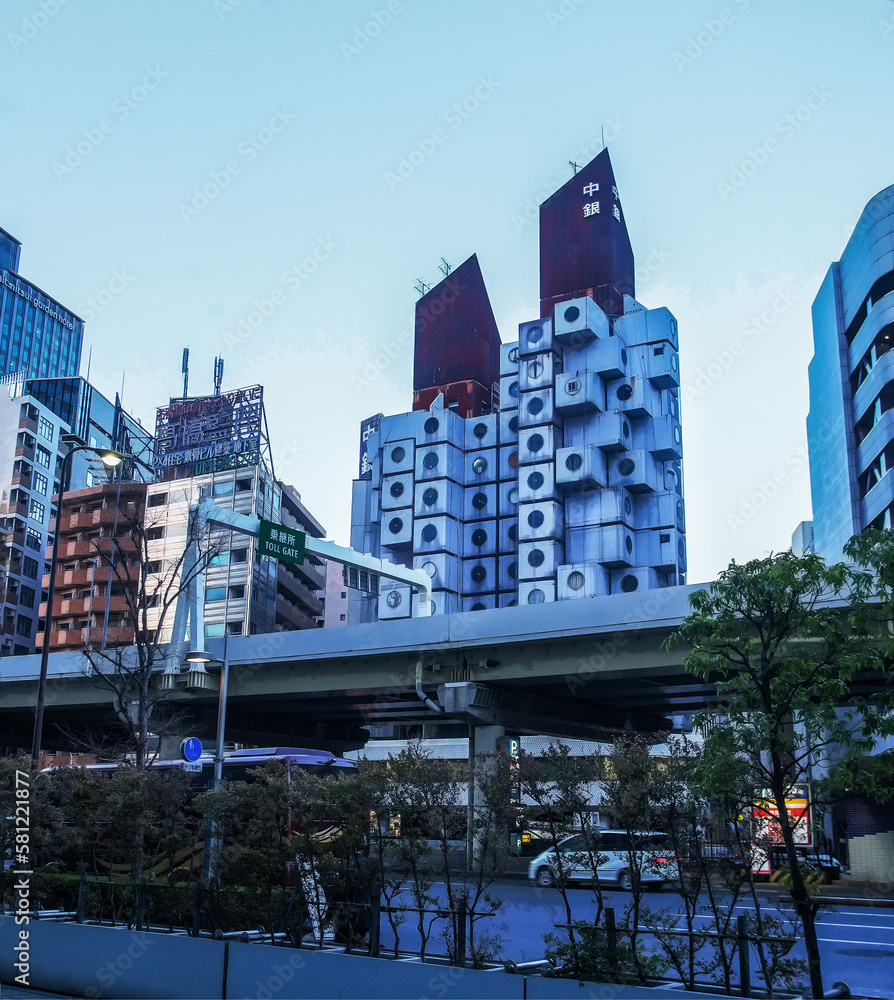 Nakagin Capsule Tower,.built in 1972 Is an. architectural .landmark of ...
