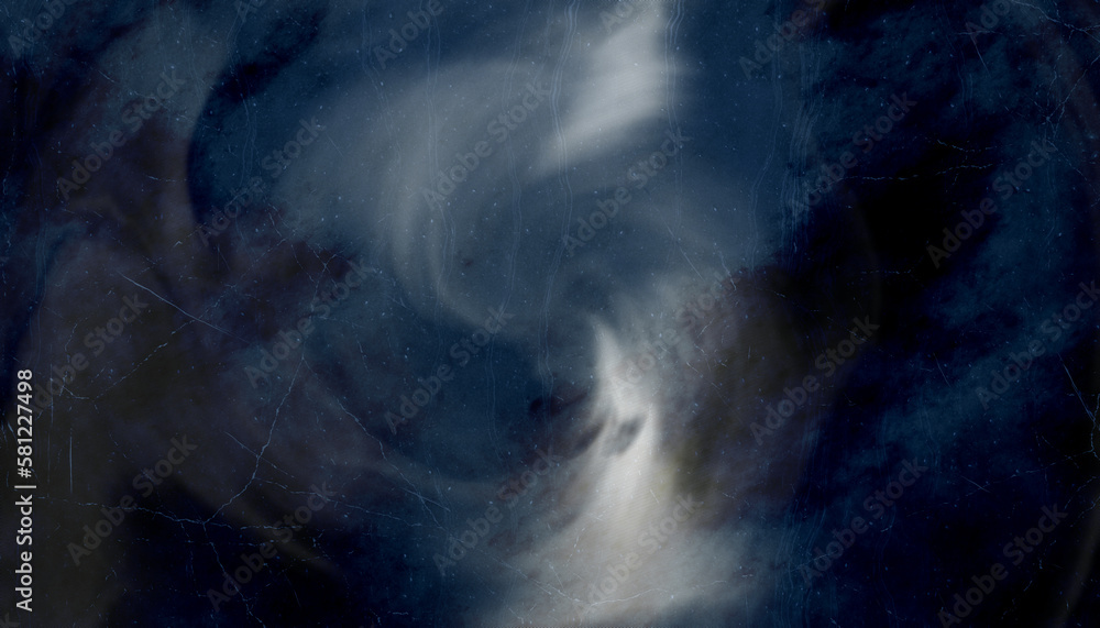 Grunge old dark navy blue creepy wall background with black faint ...