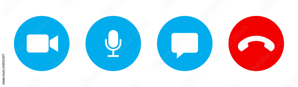 Video call icon set Stock Vector | Adobe Stock