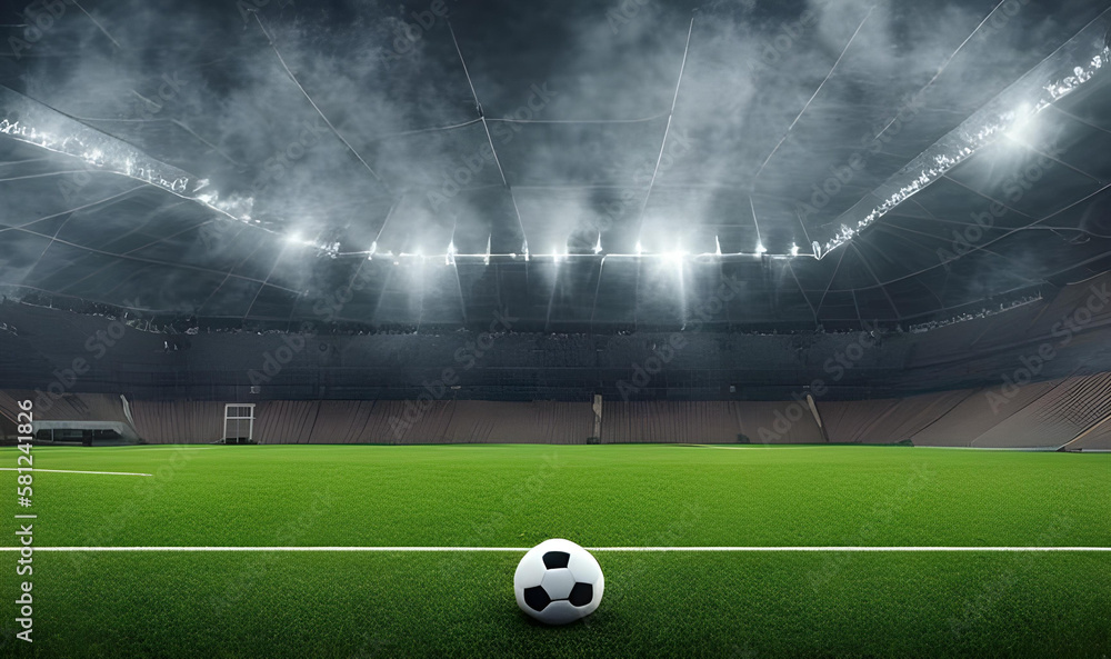 Football stadium background with full of crowded audience, generative ...