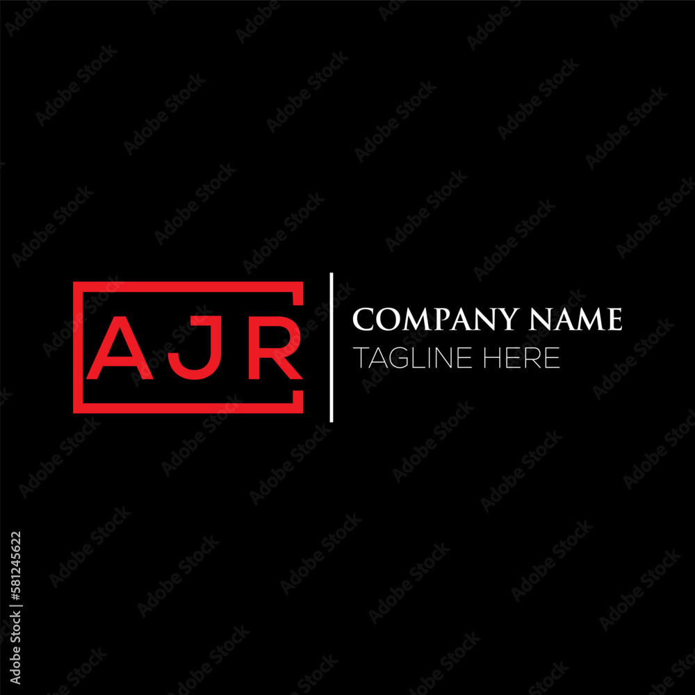 AJR letter logo design on black background. AJR creative initials ...
