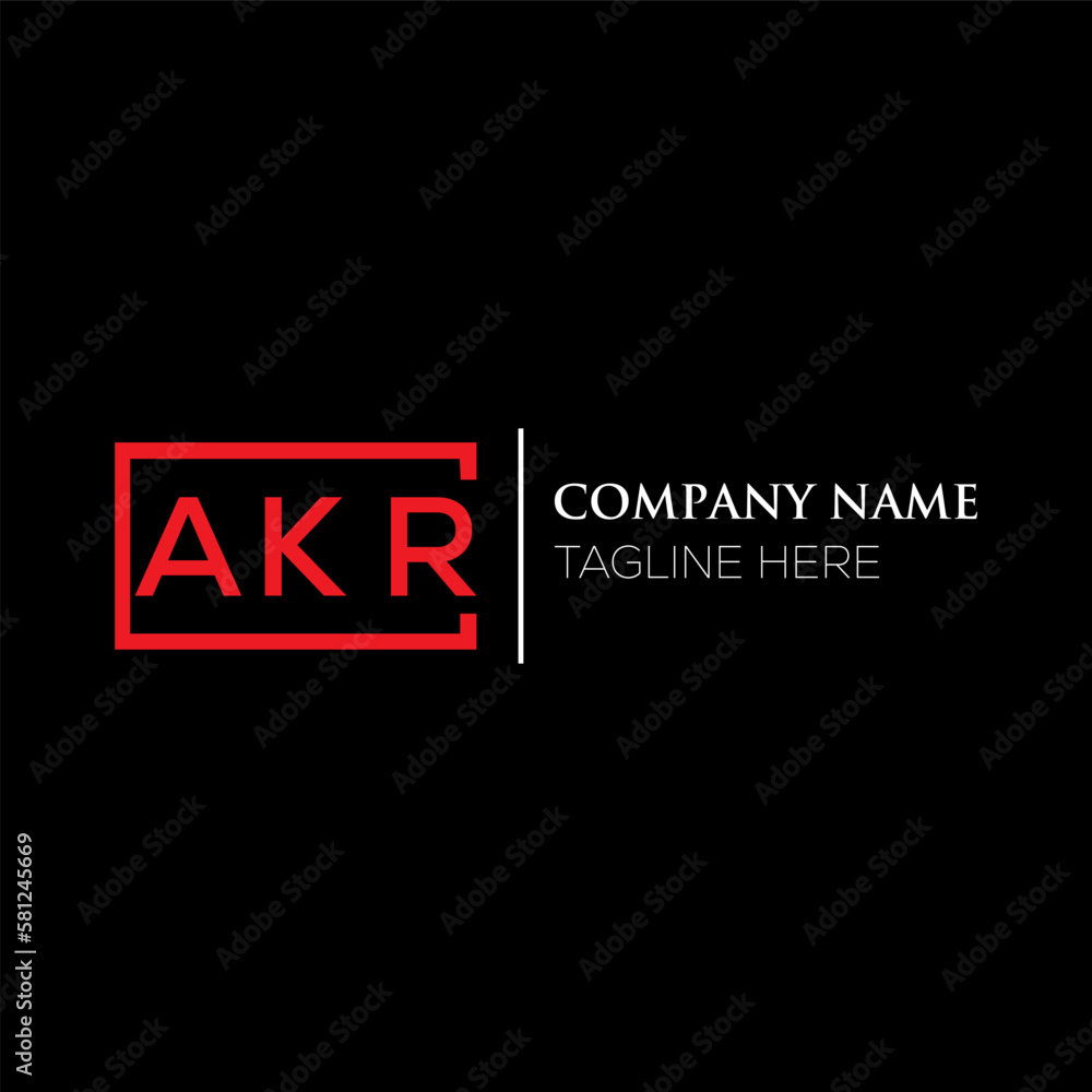 AKR letter logo design on black background. AKR creative initials ...