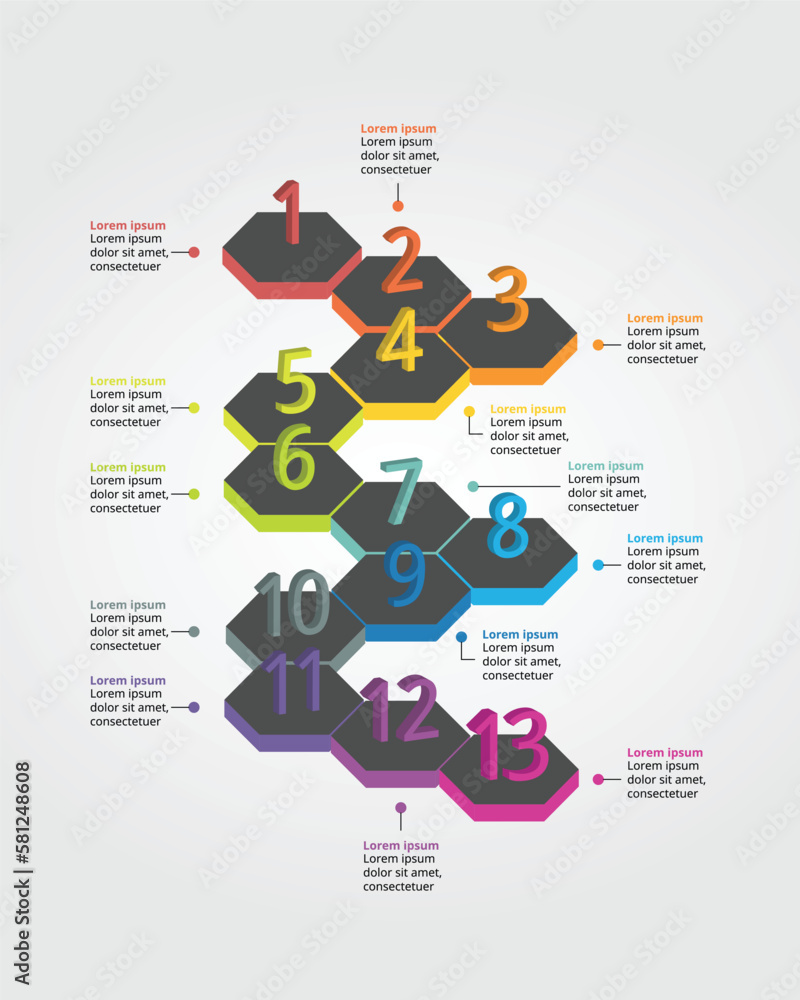 timeline with number template for infographic presentation template ...