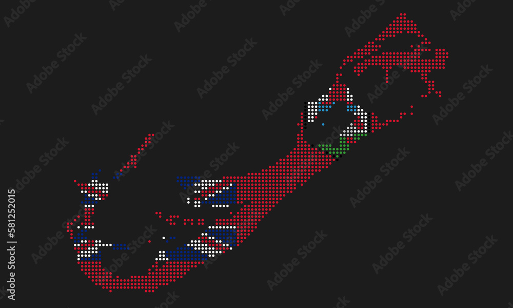 Bermuda dotted map flag with grunge texture in mosaic dot style ...
