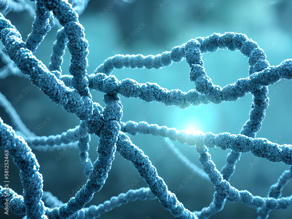 Structured strands of microscopic biology-themed patterns, resembling ...