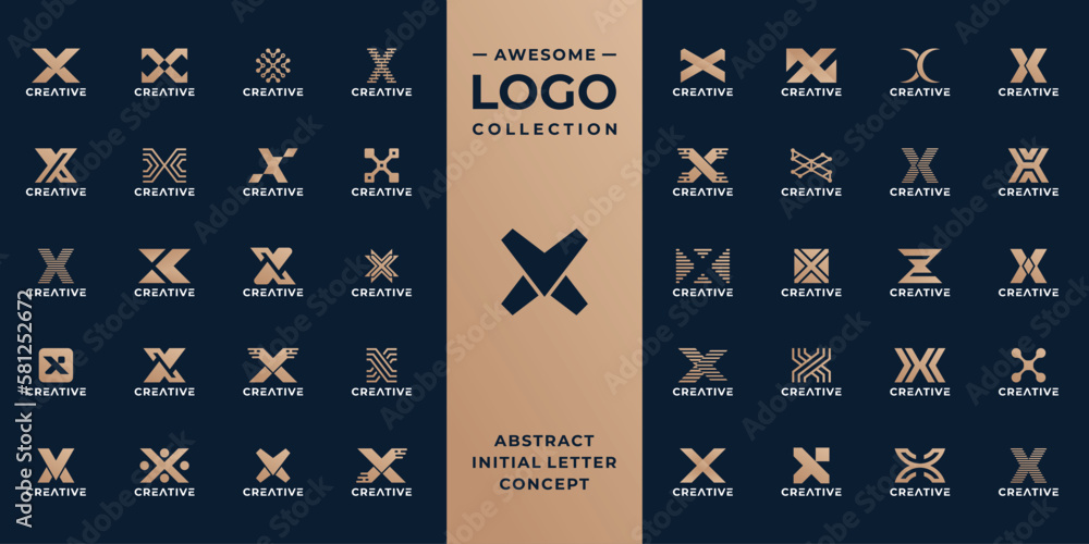 Mega collection initial letter X logo design idea. Stock Vector | Adobe ...