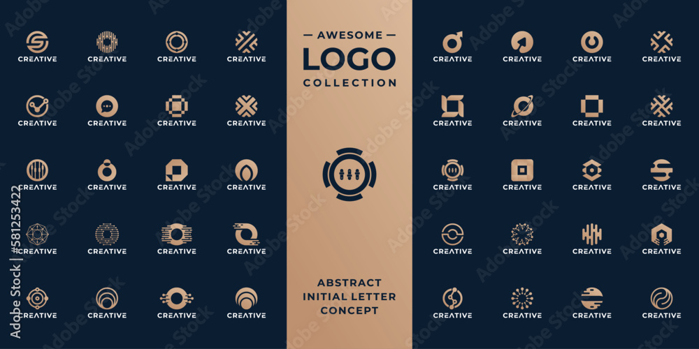 Abstract symbol letter O logo design collection. Stock Vector | Adobe Stock