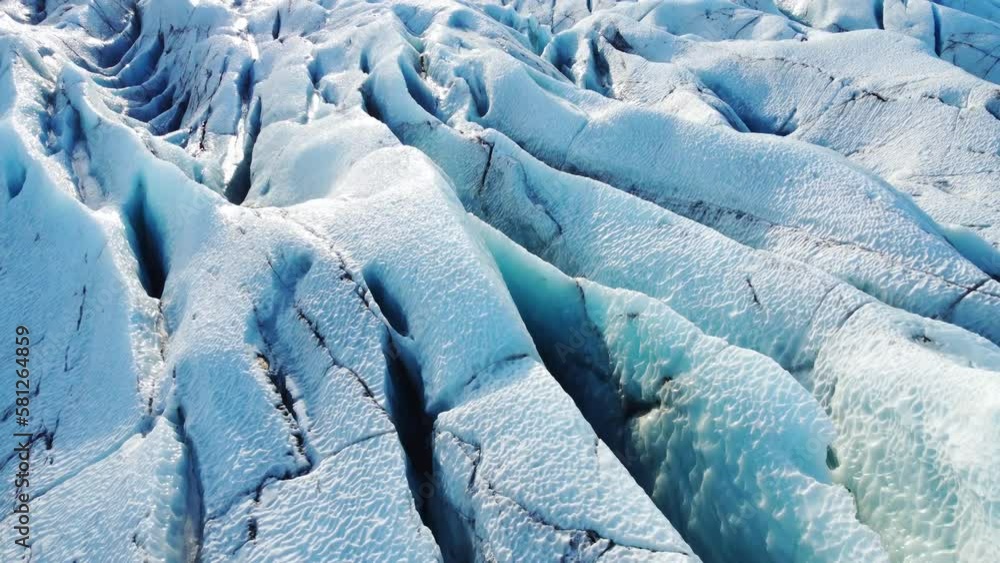 Vidéo Stock Glacier in Iceland, Cold Blue Ice, Frozen Water, Winter ...