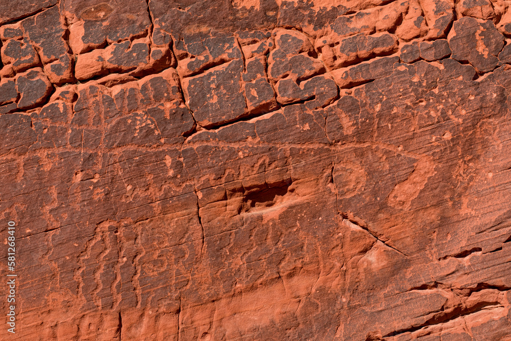 Ancient Native American Petroglyphs in Valley of Fire Nevada, texture ...