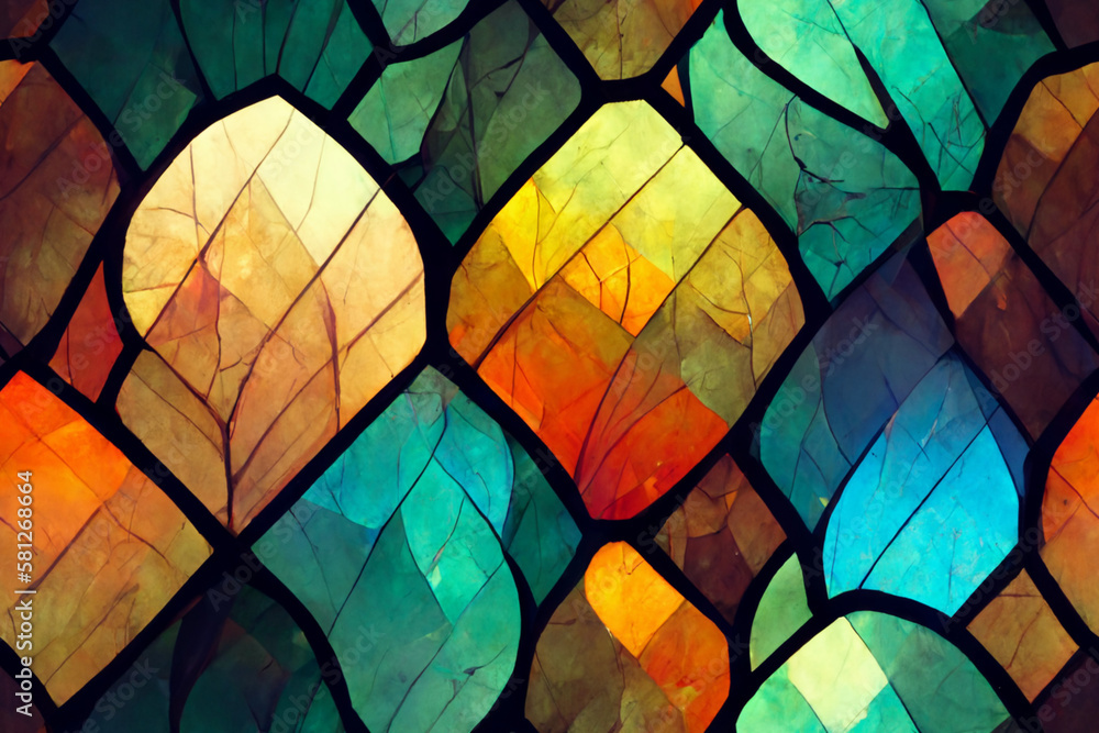Stained glass pattern, ultra colored abstract background, stunning ...