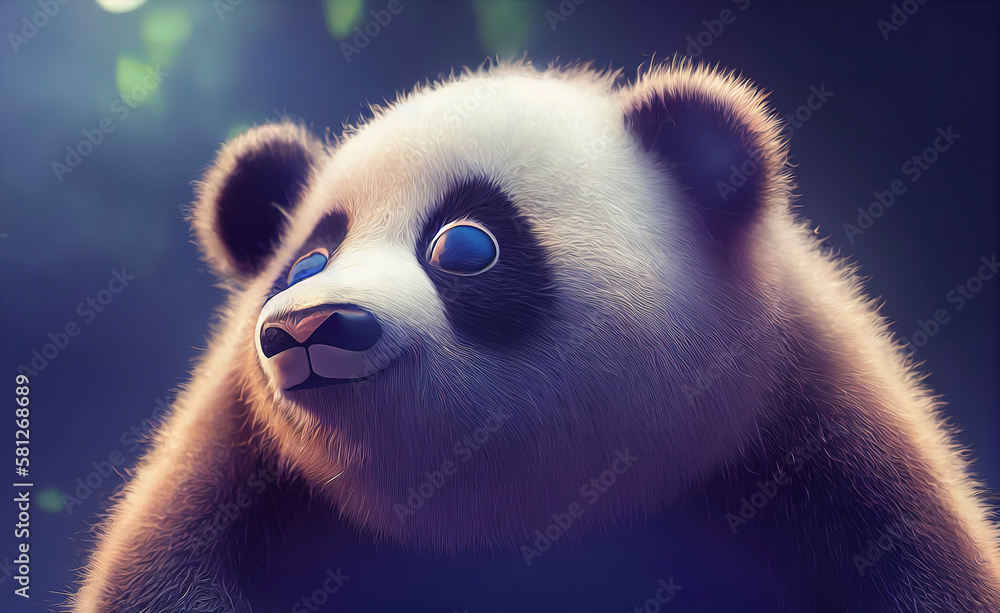 Cute Panda character brought to life in charming illustration. AI ...