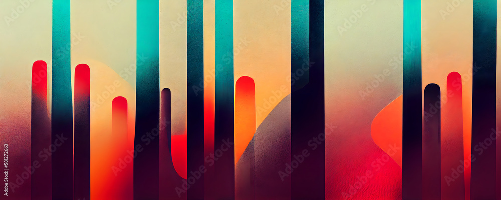 Color Strata: Abstract Geometric Spectrum, vertical color bars that ...