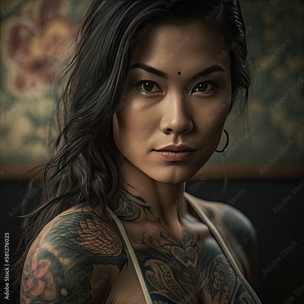 Generative AI - Badass Beauties 096: Digital painting of a beautiful ...