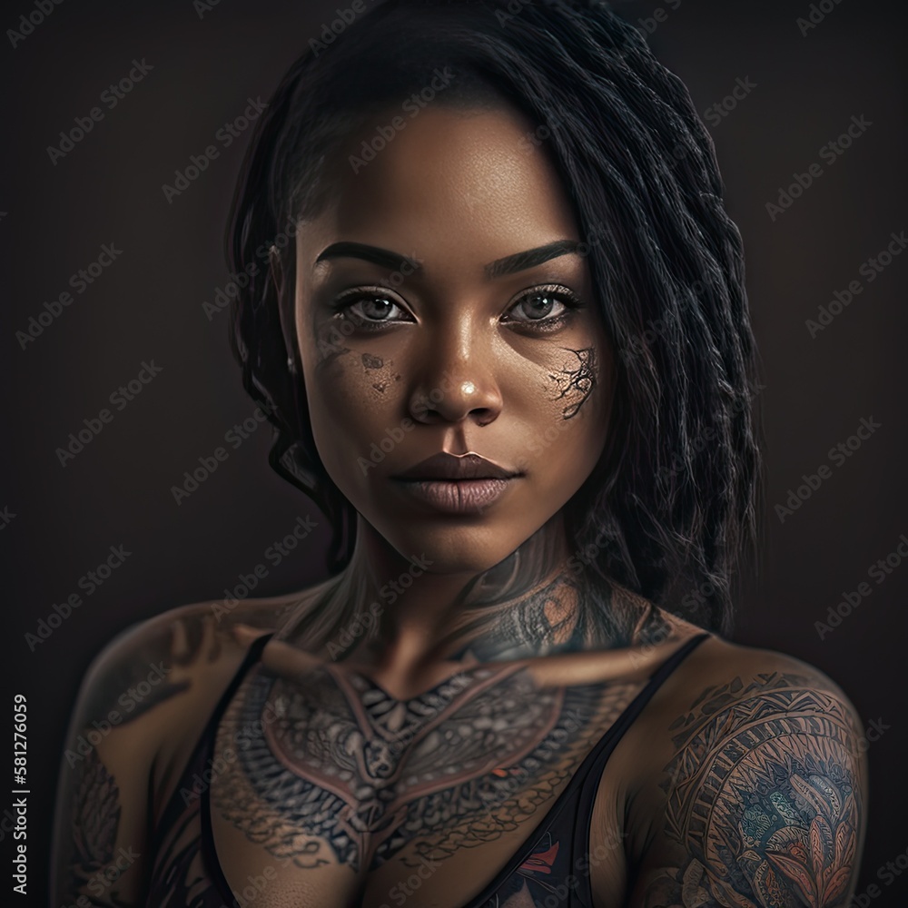 Generative AI - Badass Beauties 080: Digital painting of a beautiful ...