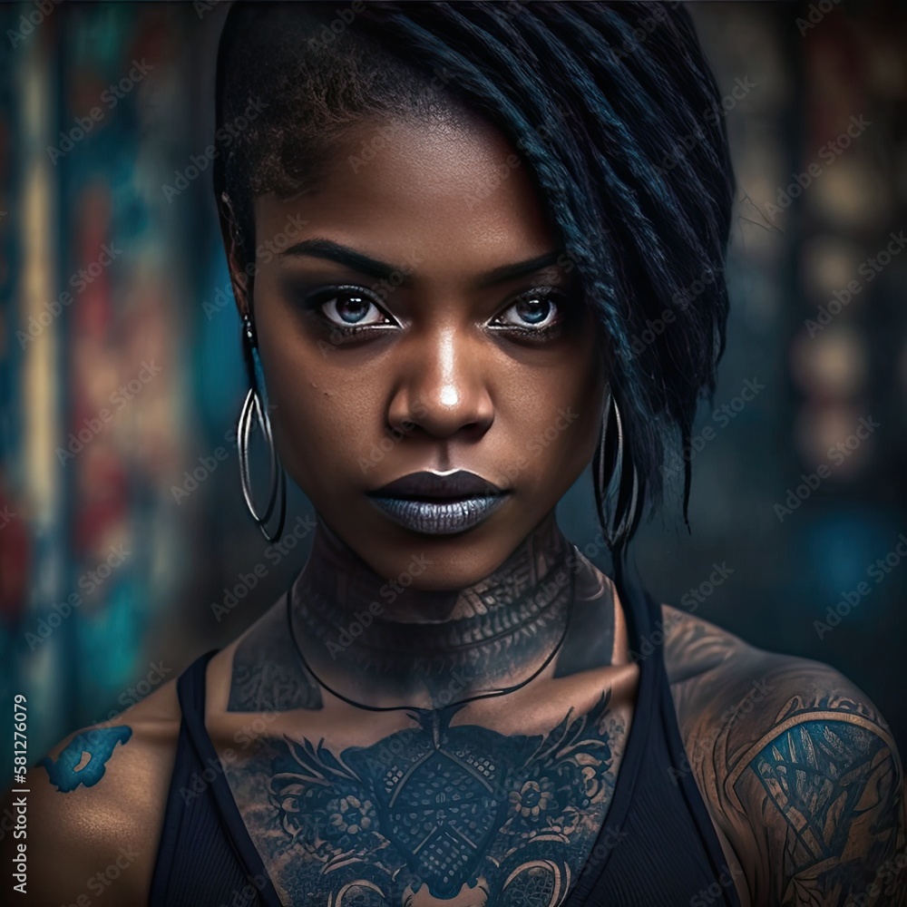 Generative AI - Badass Beauties 071: Digital painting of a beautiful ...