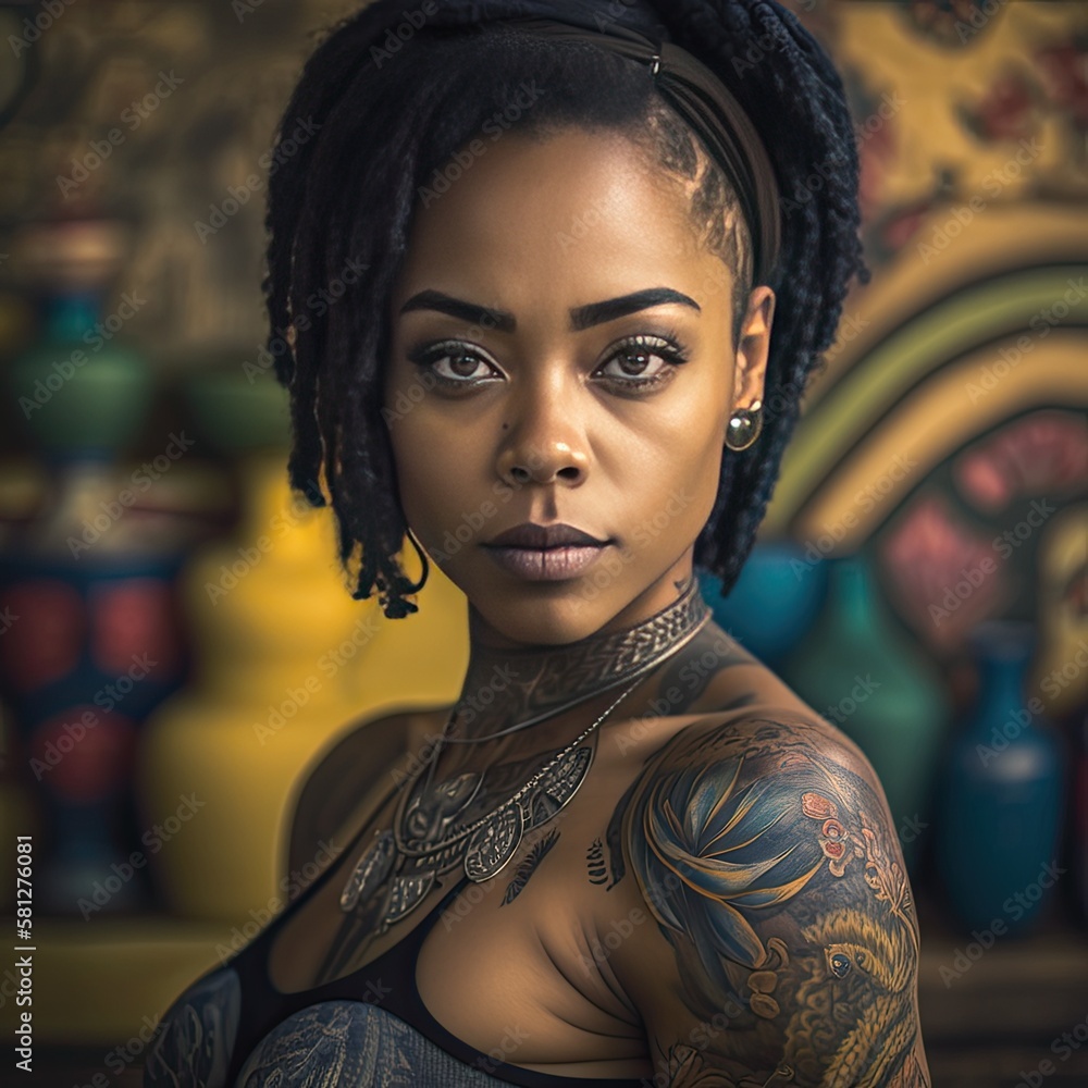 Generative AI - Badass Beauties 069: Digital painting of a beautiful ...