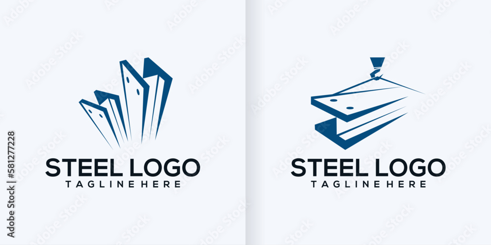 Steel Fabrication logo vector collection or construction logo ...