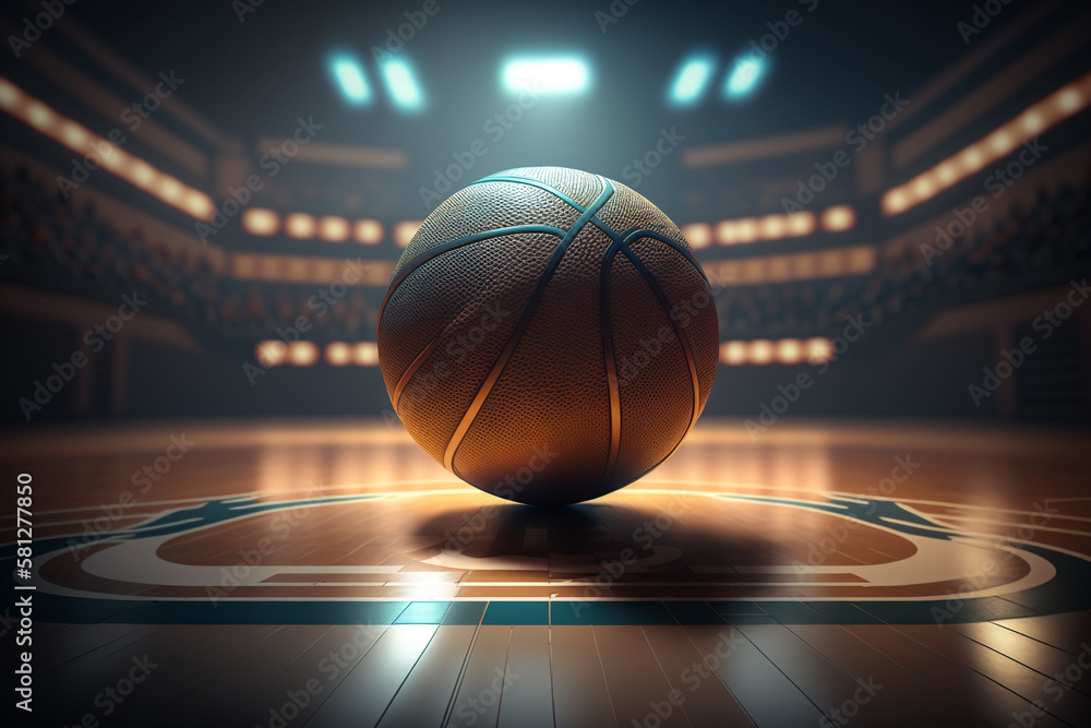 Basketball ball image with brightly beautiful creative texture ...