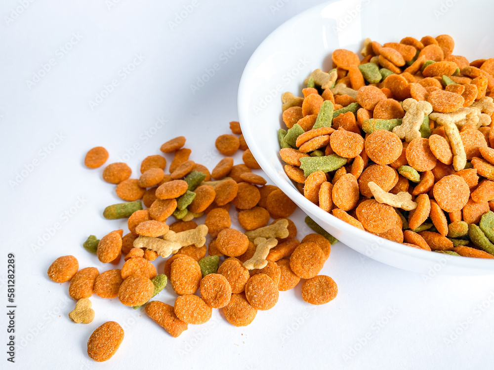 Dog food ready to eat on the white background Stock Photo | Adobe Stock