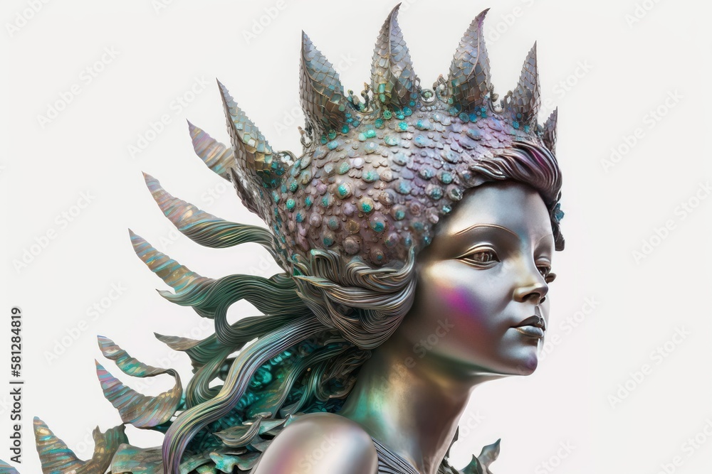 Fantasy meets Art: Featuring a stunning mermaid with iridescent scales ...