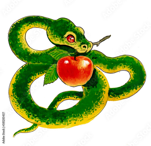 Snake And Apple Clipart