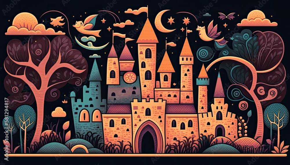 Children's Day Kids Celebration: A fairy tale-themed background with ...