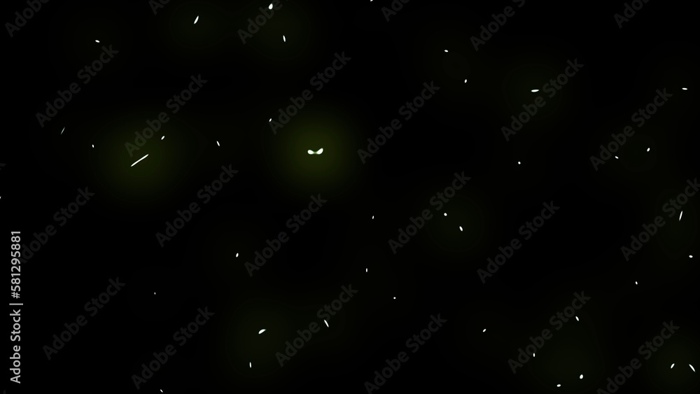 Green firefly animation background. 2D layout illustration Stock ...