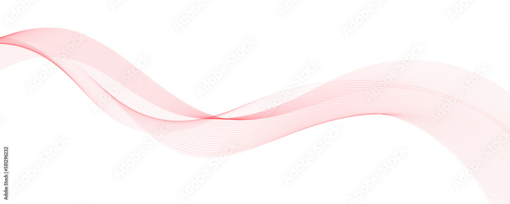 Wave red lines background. Flowing curved smoke lines. Template for ...