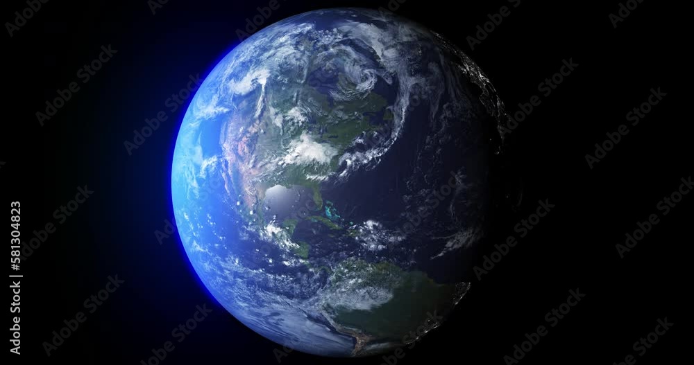 Plant, world and zoom of earth in space for satellite, network and ...