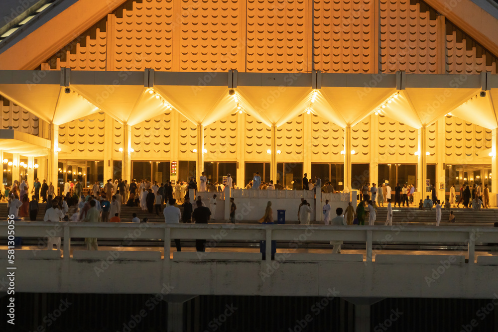 Faisal Mosque. The largest mosque in Islamabad, Pakistan. Muslim or ...