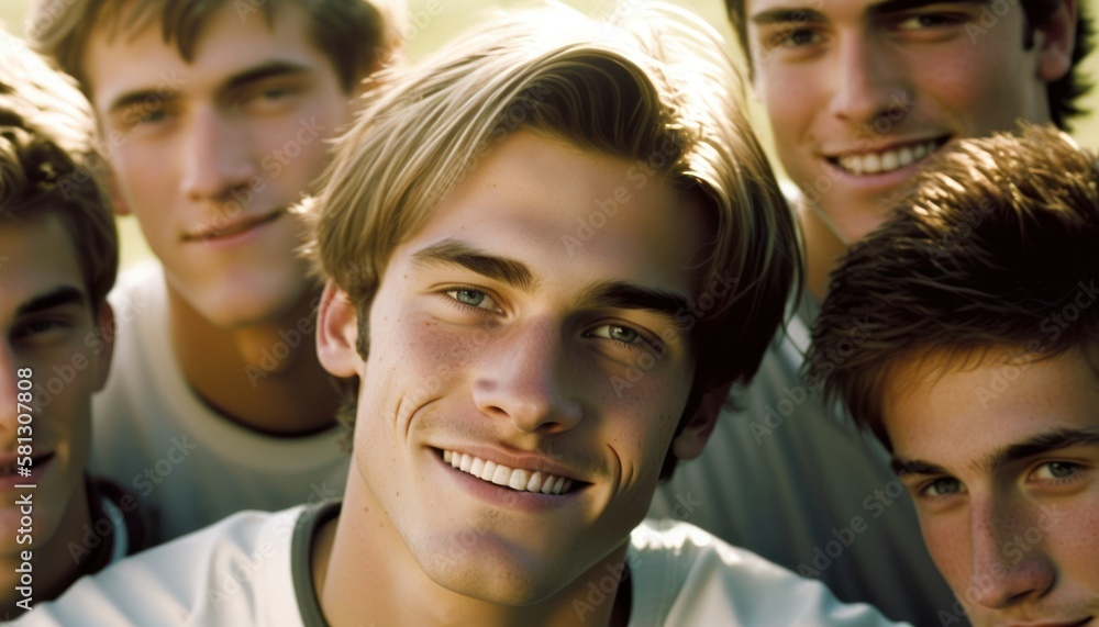 Group of Diverse and Empowered Caucasian White Youth Male High School ...