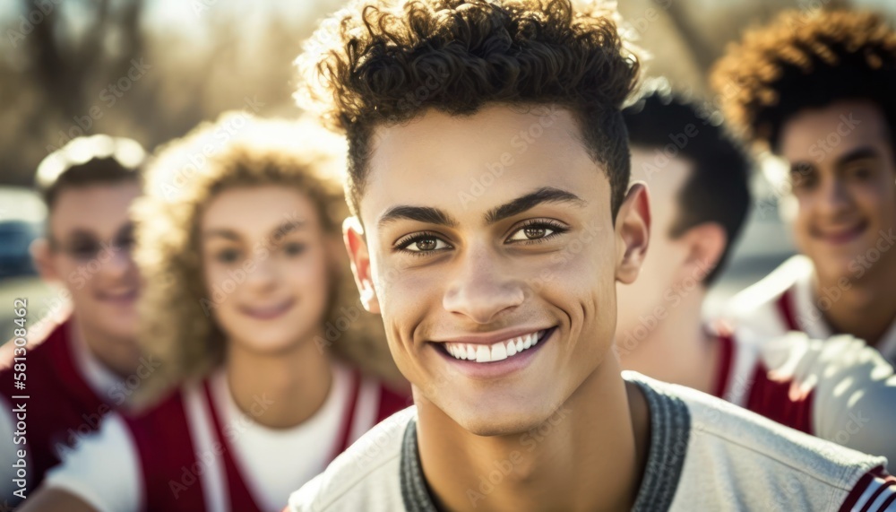 Group of Diverse and Empowered Multiracial Youth Male High School ...