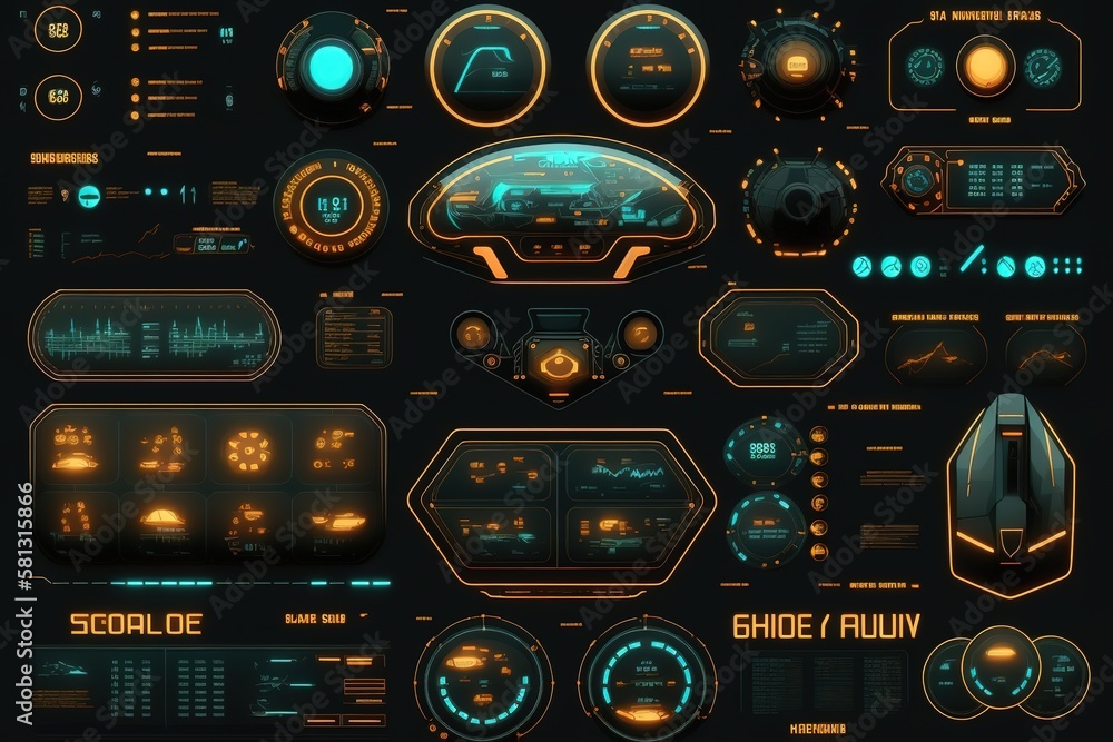 HUD elements mega set pack. Dashboard display virtual reality ... HUD elements mega set pack. Dashboard display virtual reality ...