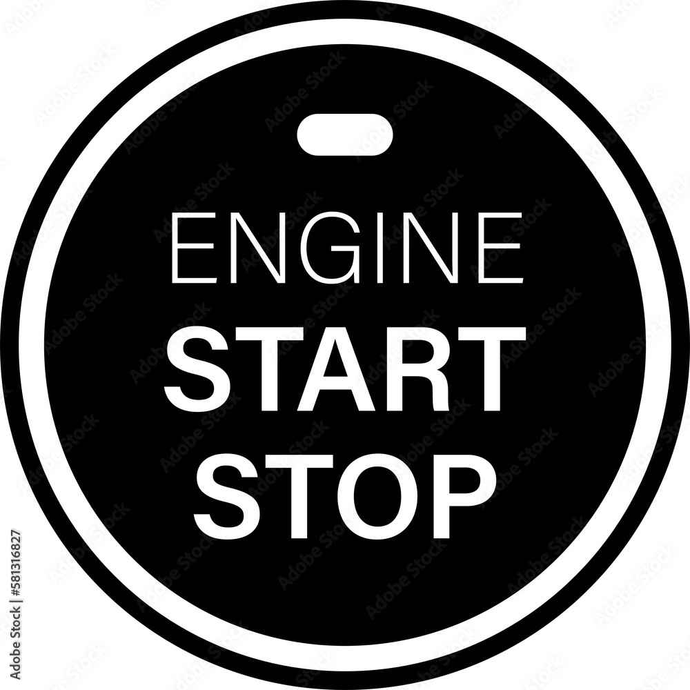Auto stop start icon automatically switch off car engine sign for ...