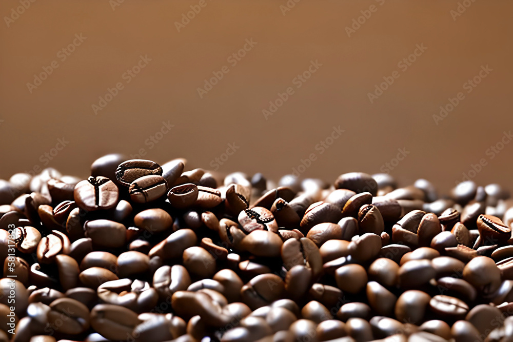AI generated image of freshly roasted coffee beans. There are 4 types ...