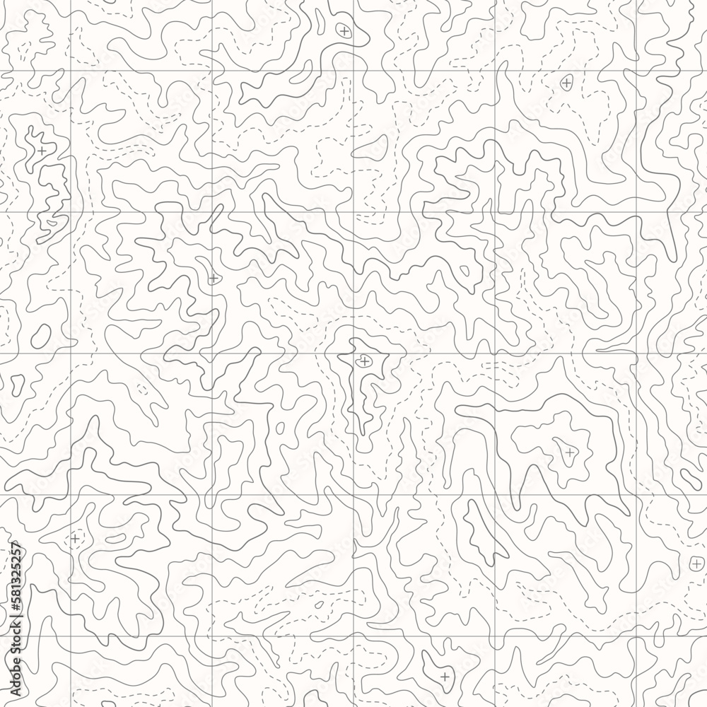 Vetor de Topographic line map, topo curves seamless monochrome texture ...