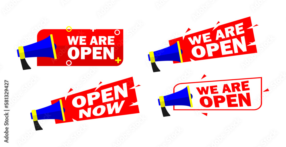 now open design. poster design, social media template Stock Vector ...